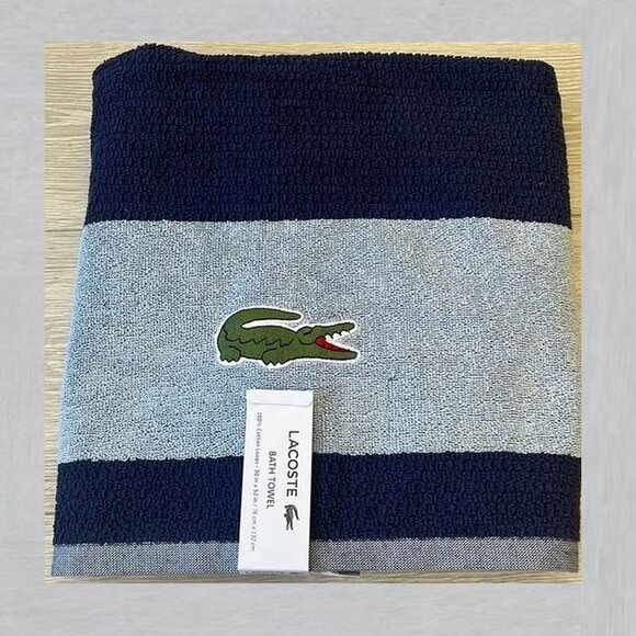 Lacoste | Bath | Lacoste Big Crocodile Navy Blue Bath Towel Measures 3 ...